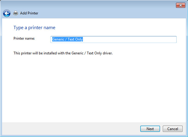 How to set up LPR/LPD Printer on Windows 7 to print in RAW data type?