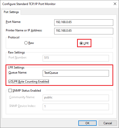 How to set up LPR/LPD Printer on Windows 7 to print in RAW data type?