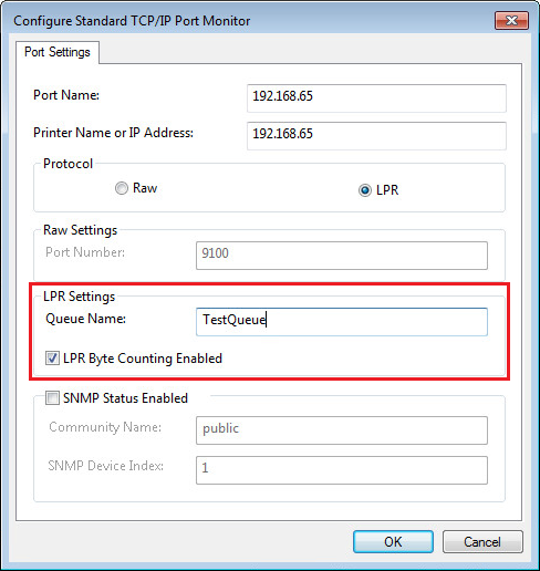 How to set up LPR/LPD Printer on Windows 7 to print in RAW data type?