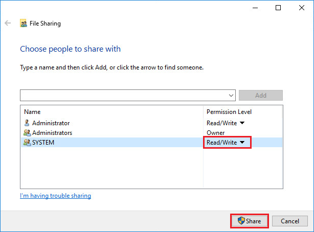 Configuring UNC output path on the Host for shared printers